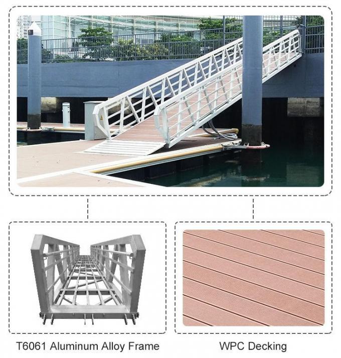 Aluminum Marine Dock Ramps 300mm Freeboard Floating Finger Dock