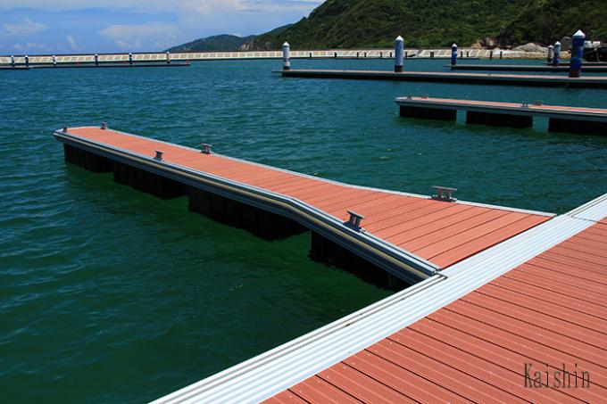 Aluminum Alloy Floating Finger Pontoon Dock With Mooring Cleats WPC Decking