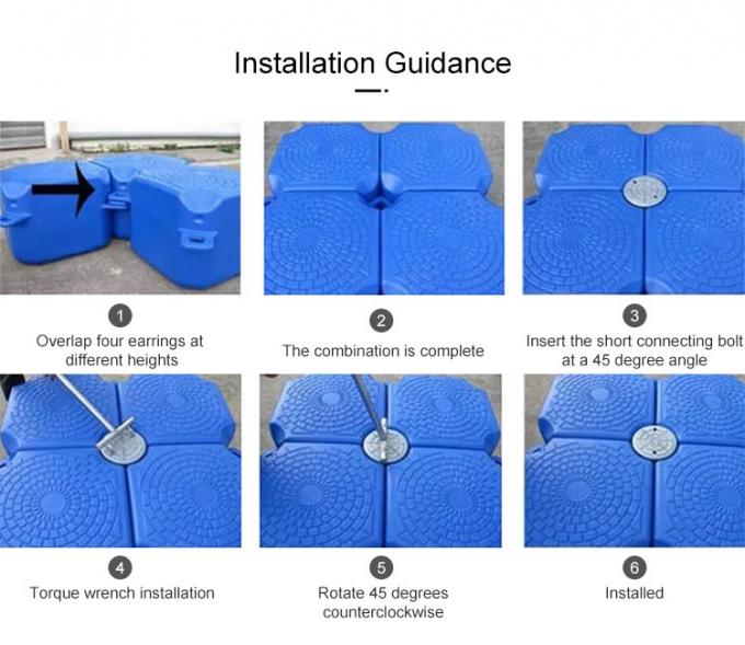 Removable Modular Floating Pontoon Low Maintenance HDPE Plastic And EPS ...